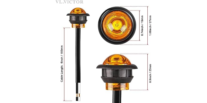 VL.VICTOR VL.VICTOR, 12 PCS 3/4 Inch Round LED Cl