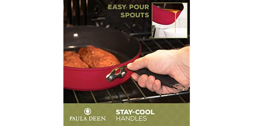 Paula Deen 14 Piece Cookware Set Red
