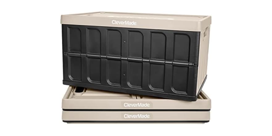 CleverMade 3PK Collapsible 62L Storage Bins w/Lids