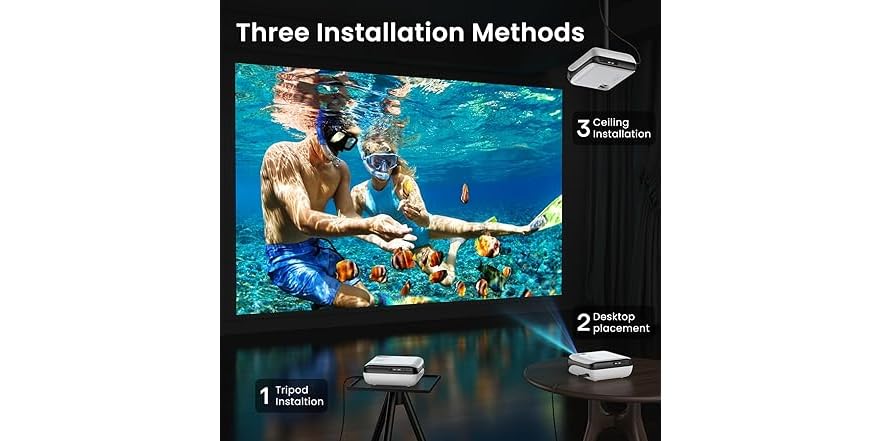 HAPPRUN Native 1080P Bluetooth Projector (Open Box)