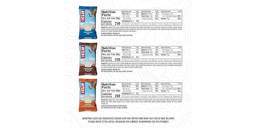 CLIF BAR - Variety Pack, 32 Protein Bars