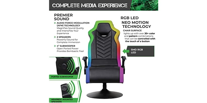 X Rocker RGB Prism Pedestal Chair (Open Box)