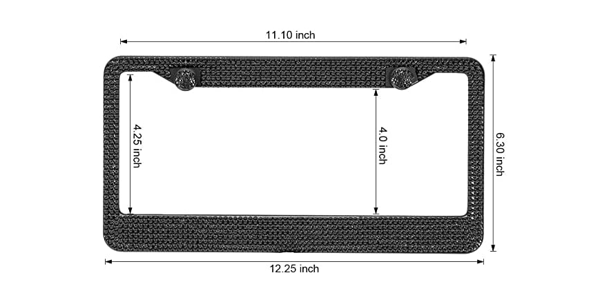 Bedazzled Stainless Steel Plate Frame Kit