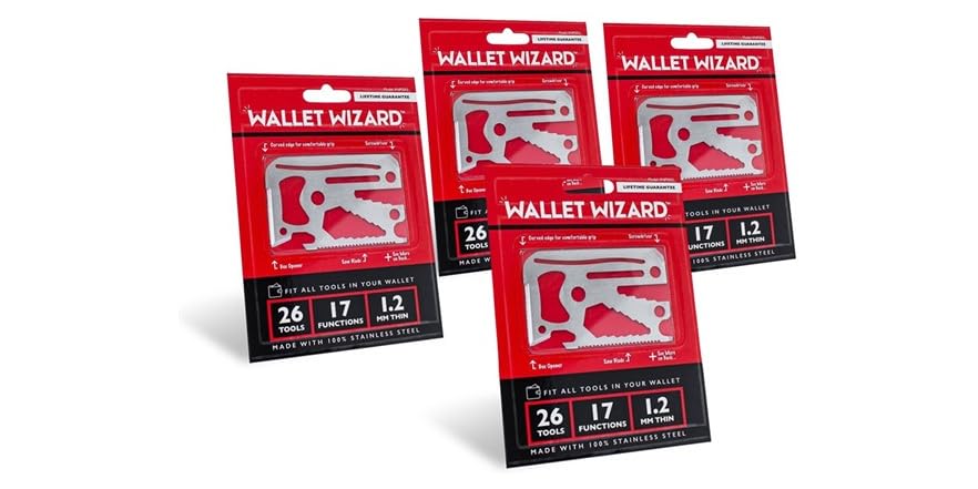 26-in-1 Wallet Wizard Multi-Use Tool (2 or 4 Pack)