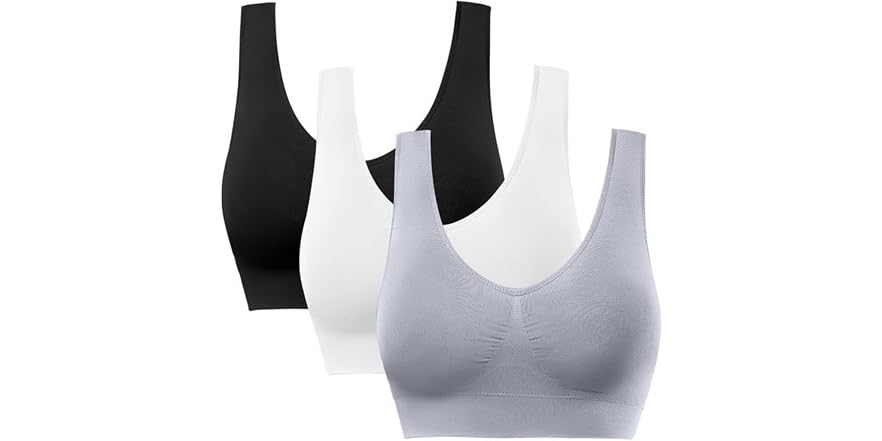 3 Pack Sports Bras with Removable Pads