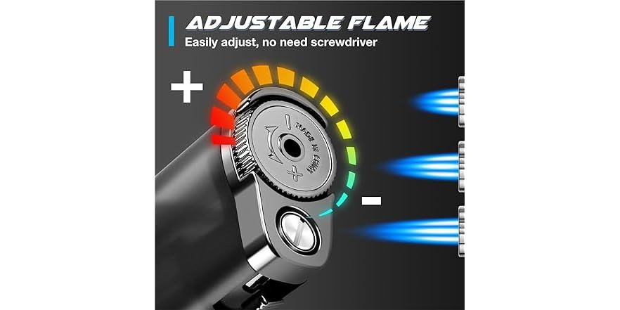 iopklm Refillable Butane, Triple Jet Lighter