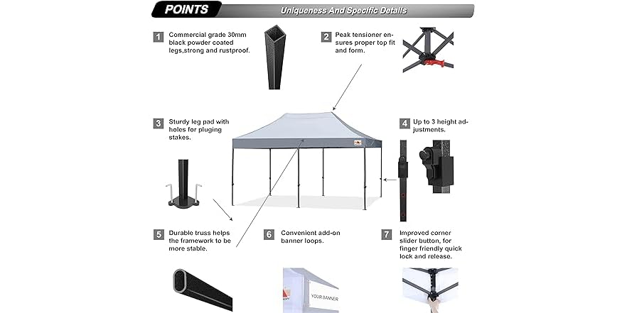 ABCCANOPY Pop Up Tent 10x20