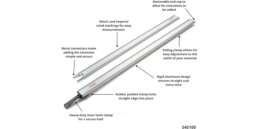 Bora 100” WTX Ruled Clamp Edge Saw Guide