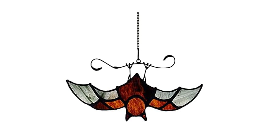 Bat Stained Glass Window Hanging