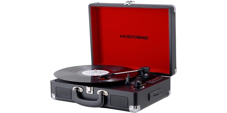 Musitrend MT1107BK 3-SpeedTurntable Record Player Blk