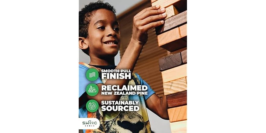 Reclaimed Giant Tower Game | 60 Large Blocks