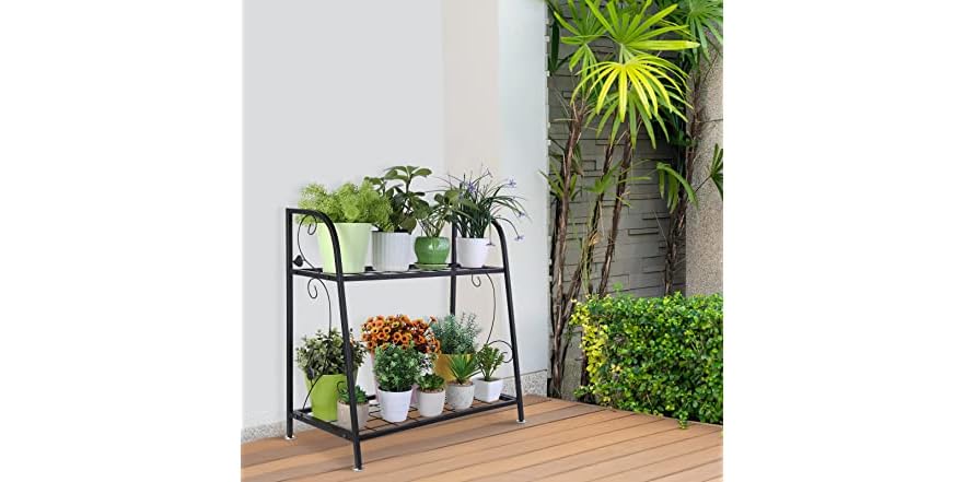 TLGREEN 2 Tier Plant Shelf