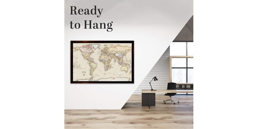 Framed Magnetic Travel World Map