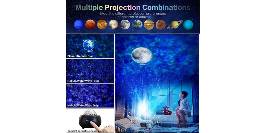 RCMo Galaxy Star Projector Night Light