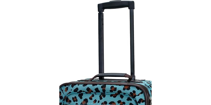 Rockland Jungle Softside Upright Blue Leopard, 4-Piece Set