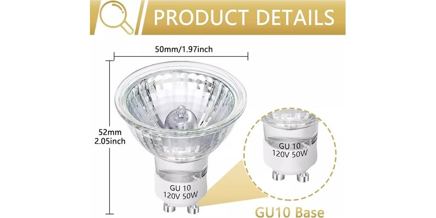 10Pk MR16 Bulbs Twist & Lock Base