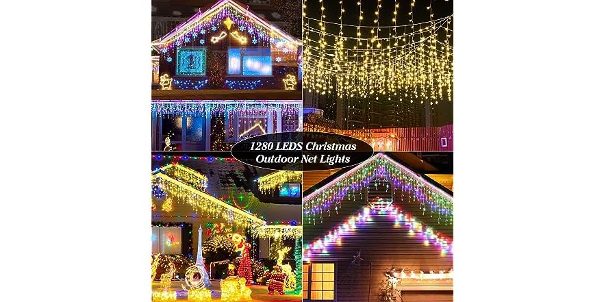 1280 LED Icicle Christmas Lights