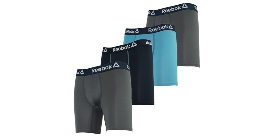 Reebok Men's Core Performance Boxer Briefs 4-Pack