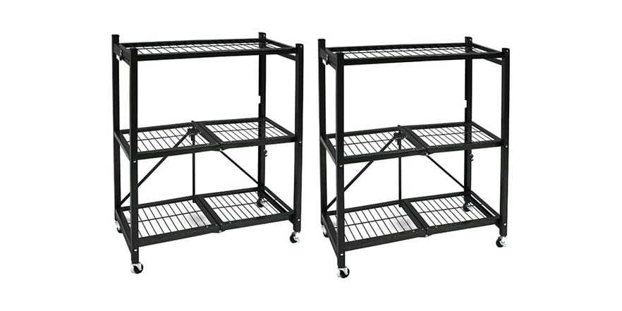 Origami 3-Shelf Collapsible Rack, 2-Pack