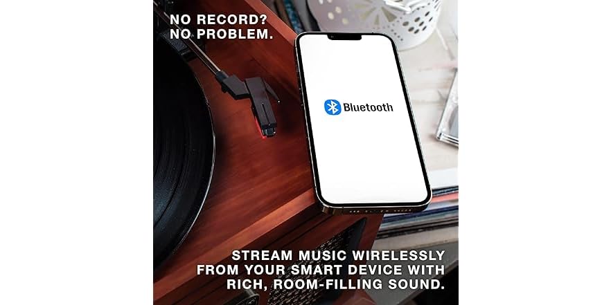 (NEW) Victrola The Quincy 6-in-1 Bluetooth Record Player