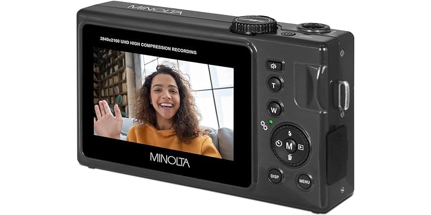 Minolta MND25 48MP Autofocus 4K Ultra HD Camera w/Selfie Mirror (Open Box)