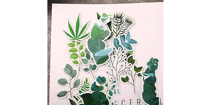 50pcs Leaf Stickers Green Leaf Stickers