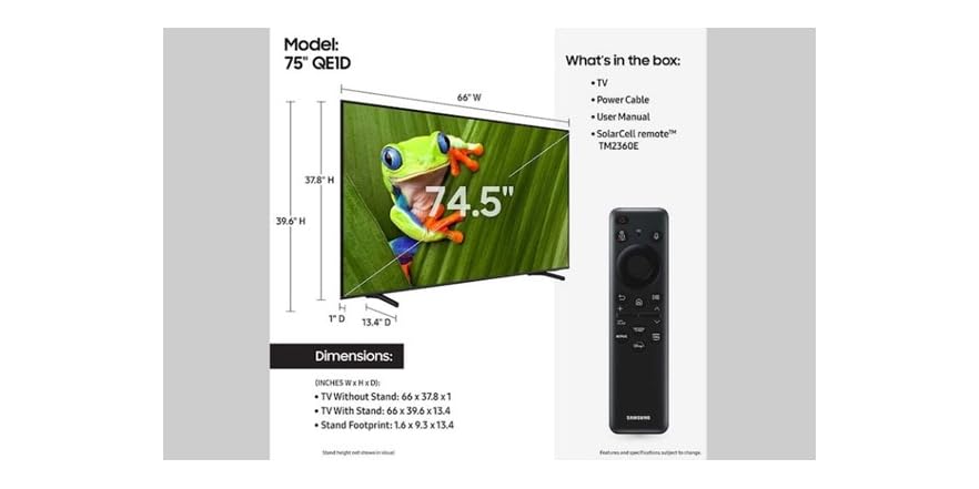 Samsung QLED 4K QE1D Series TV (2024) (Factory Reconditioned)