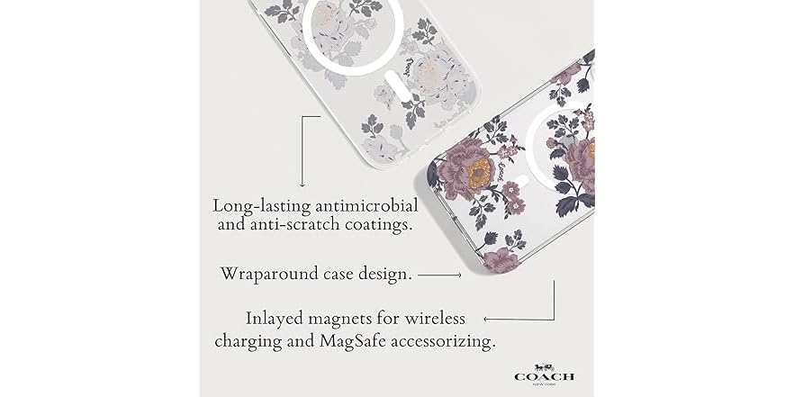 Coach iPhone 15 PRO MAX Case, Compatible with MagSafe