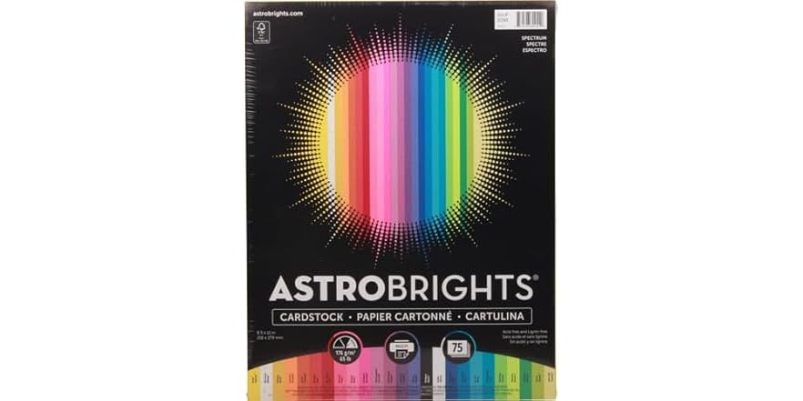 Astrobrights Colored Cardstock, 75 Sheets (80944-01)