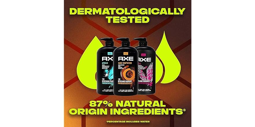 Axe Men's Body Wash Variety Set, Set of 3 Scents