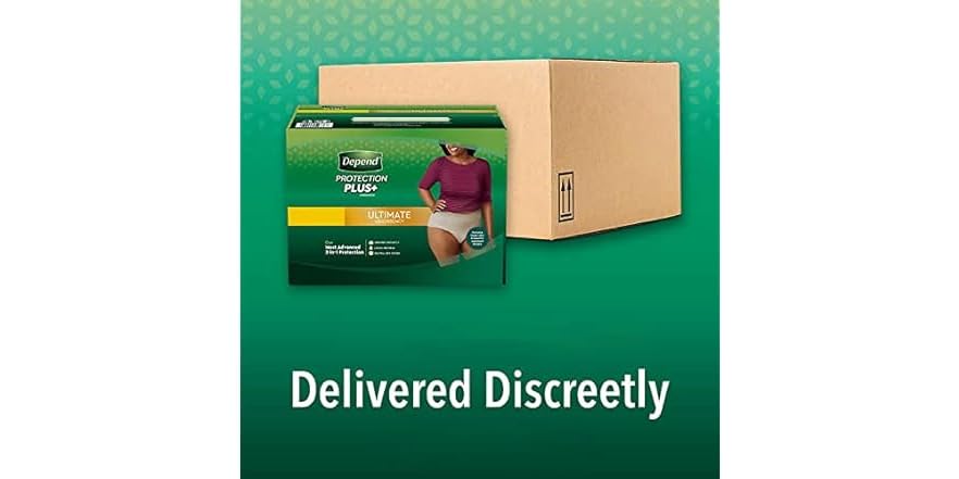 Depend Plus Ultimate Underwear, XL 80ct