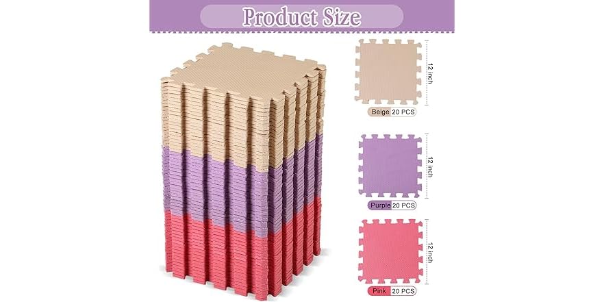 60 PC Kids Interlocking Foam Puzzle