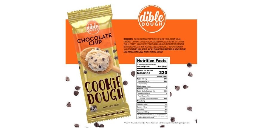 10Pk Dible Dough Shelf Stable Edible Cookie Dough