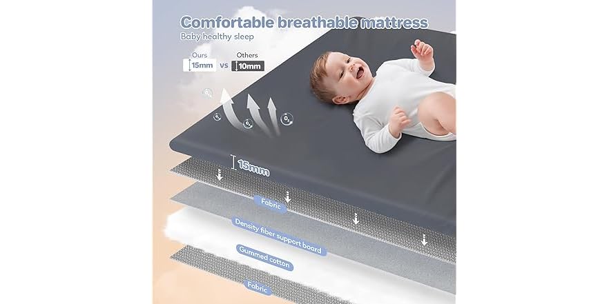 ELEMARA 2 in 1 Baby Travel Crib Easy-Set Up