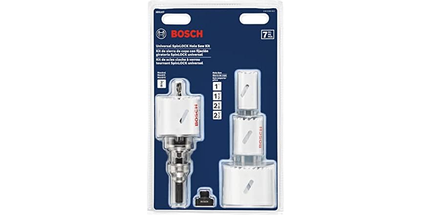 BOSCH 7 pc. SpinLOCK Universal Hole Saw Kit
