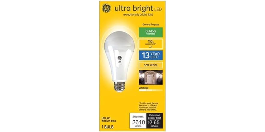GE LED Outdoor-Rated Ultra Bright Light Bulb