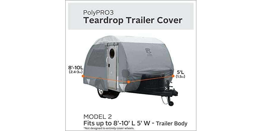 Classic Accessories Teardrop Trailer Cover