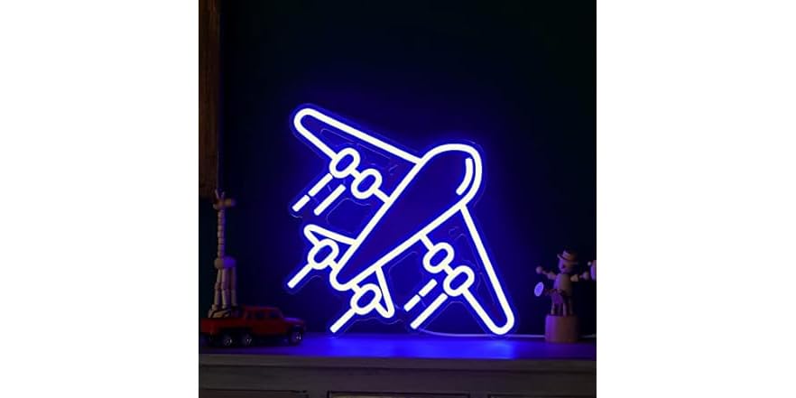 Air Plane Neon-Like LED Room Signs