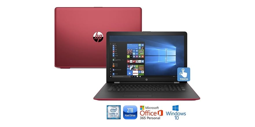 HP 15 Series Laptop 15"HD Touch i3 2TB RED