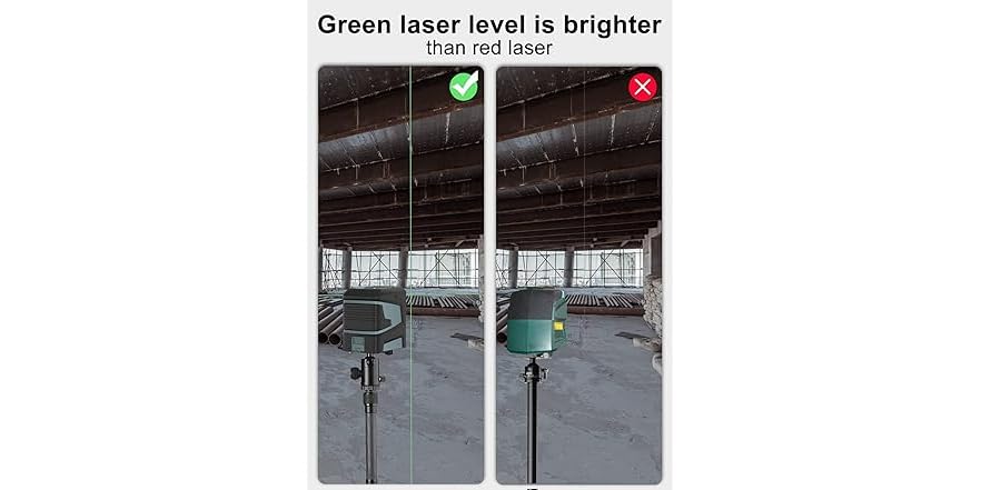 WESCO 33FT Cross Line Laser Level, 2-Line Green