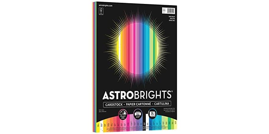 Astrobrights Colored Cardstock, 75 Sheets (80944-01)