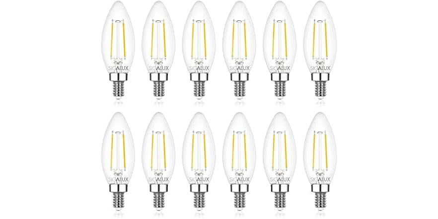 Sigalux E12 LED Bulb Dimmable, 40 Watt, 12 PK