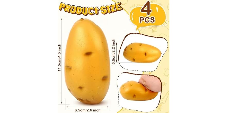 4 Packs Potato Stress Toy