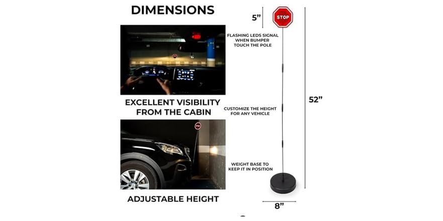 Zone Tech LED Stop Sign Parking Assistant 1 pk