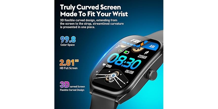 (NEW) AOLON Curve 2.01" Smart Watch Fitness Tracker