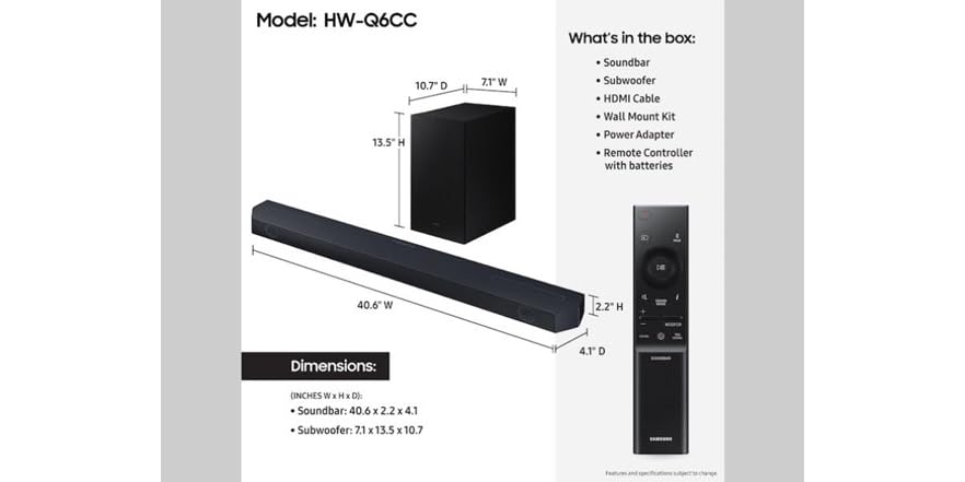Samsung HW-Q6CC/ZA-RB Q-series 3.1ch. Soundbar