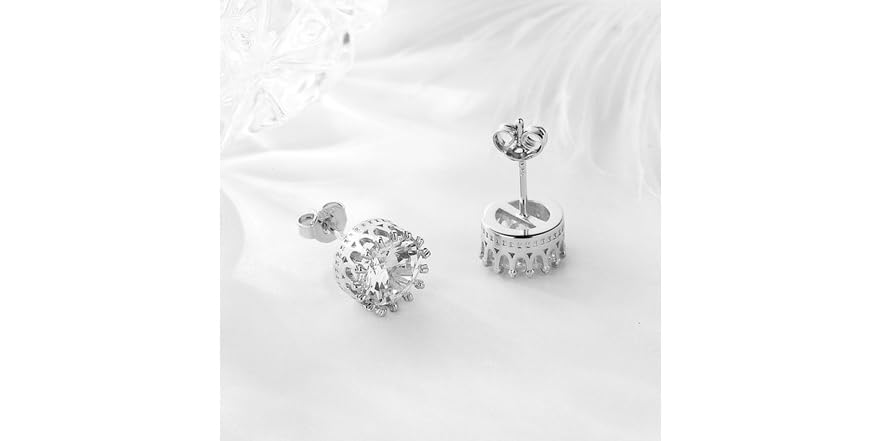 925 Sterling Silver Crown Studs
