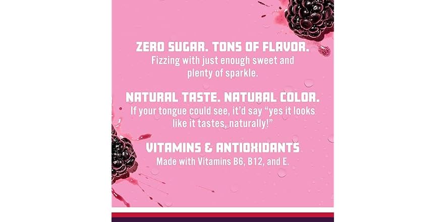 (12 Pk) Sparkling Ice, Black Raspberry, Zero Sugar