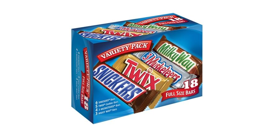 Full Size Bars Variety Mix, 18ct