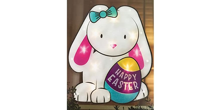 Lighted Easter Bunny Window Decoration